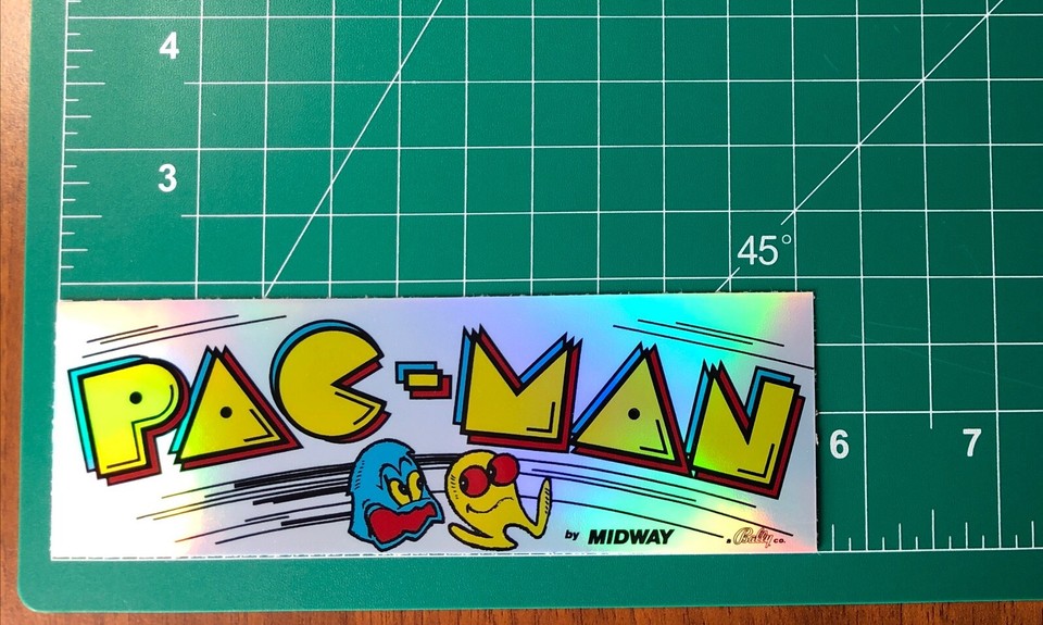 Pac-Man Midway Arcade Marquee 1.85x5.65” Sticker Decal Holographic ...