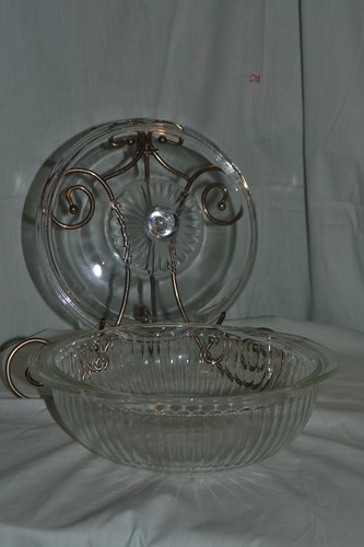Pyrex #024-S 2QT Clear Ribbed-Scalloped Round Casserole Serving Bowl W ...