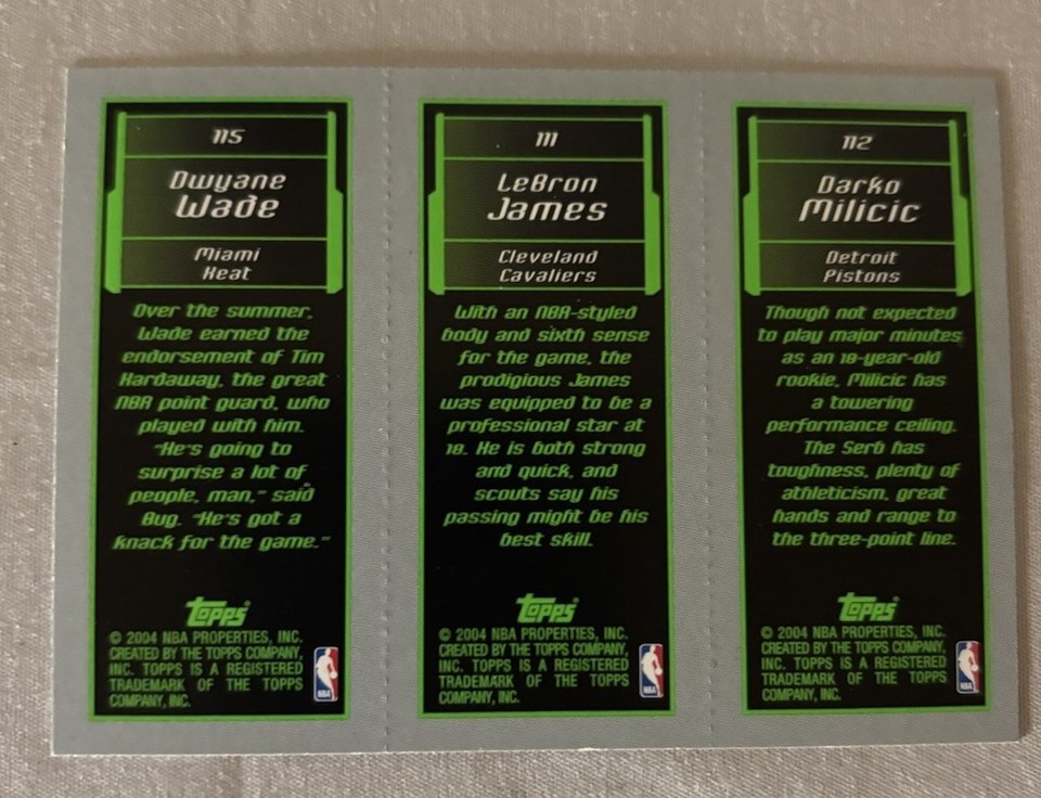2003-04 Topps Rookie Matrix - LeBron James, Dwyane Wade, Darko Milicic ...