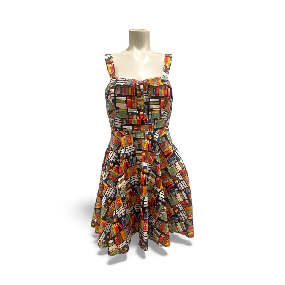 Eva Rose Books Library Print Dress Size XL Pockets | eBay