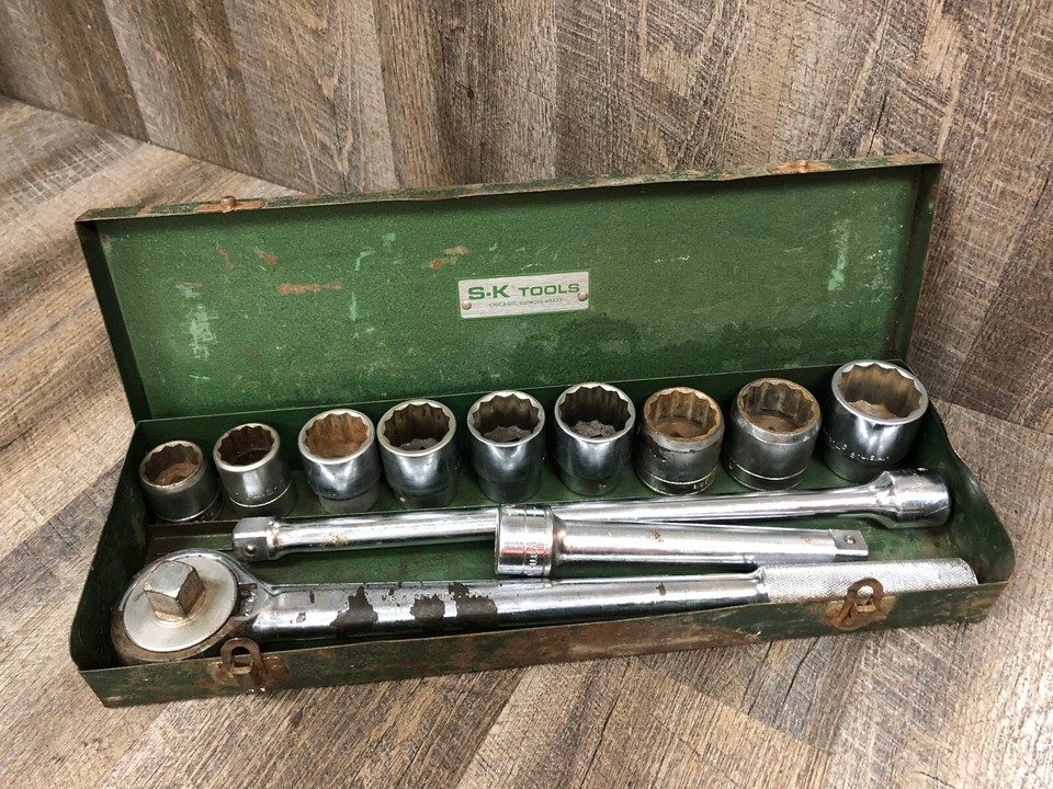 SK Wayne Tools 12 Pc 12 Pt SAE Socket & 3/4" Dr Ratchet & Extensions ...