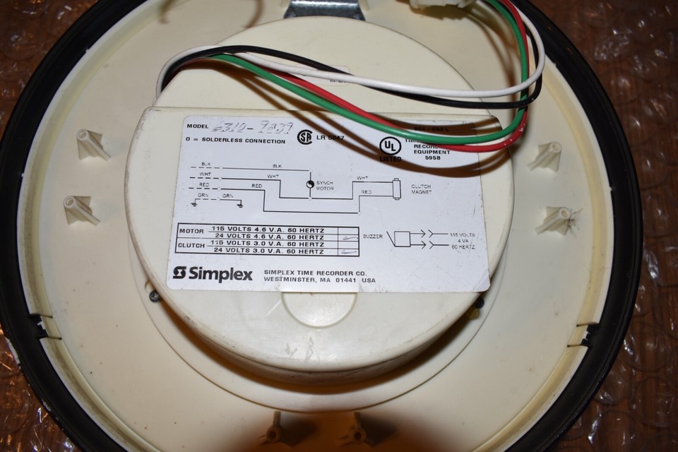 Simplex 6310-9239 13" Round Wired Synchronized Clock NEW out of box | eBay