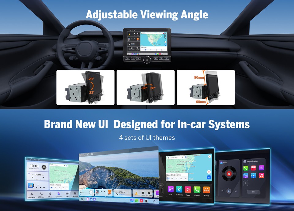 10.1" QLED 2DIN Car Stereo Radio Android 13 8+128G GPS Nav Head Unit ...