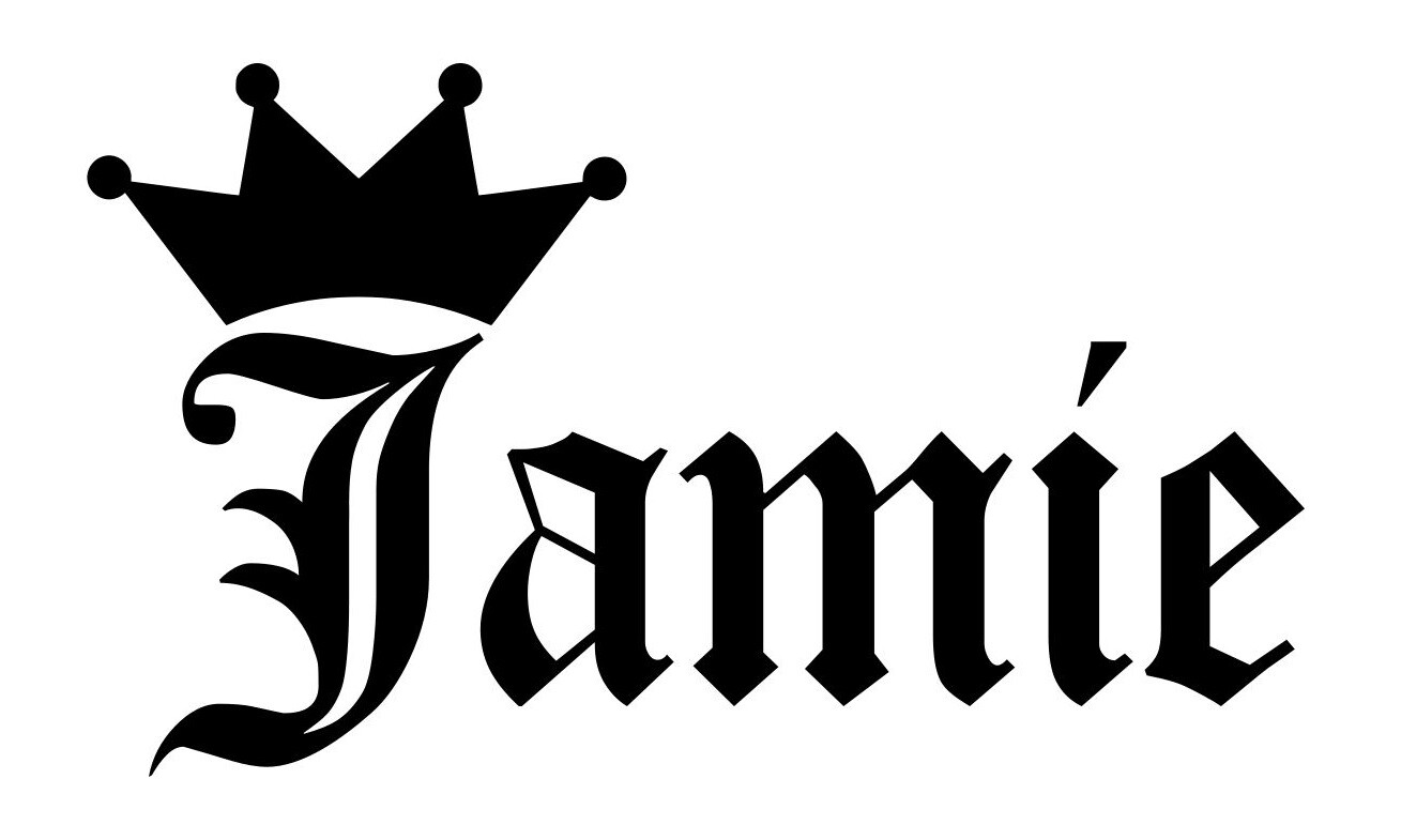 Jamie Vinyl Sticker Decal Crown Name Old English - Choose Size & Color ...