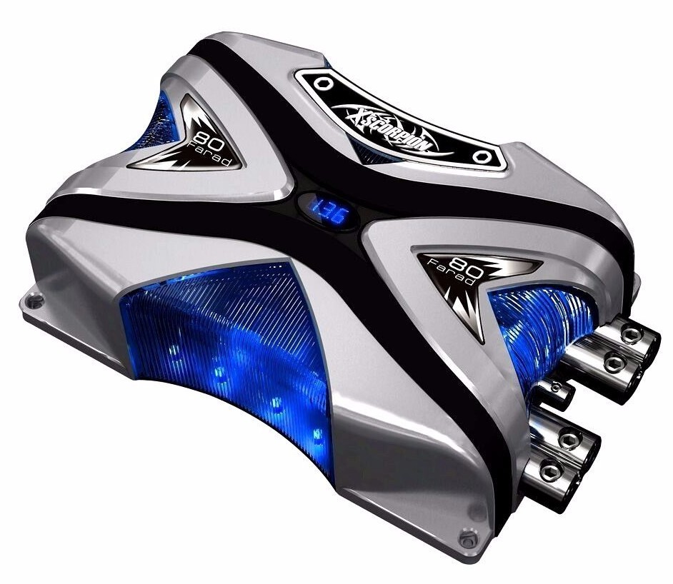 2PC 80 Farad 18V Surge Hybrid Digital Ion Capacitor Blue Voltage ...