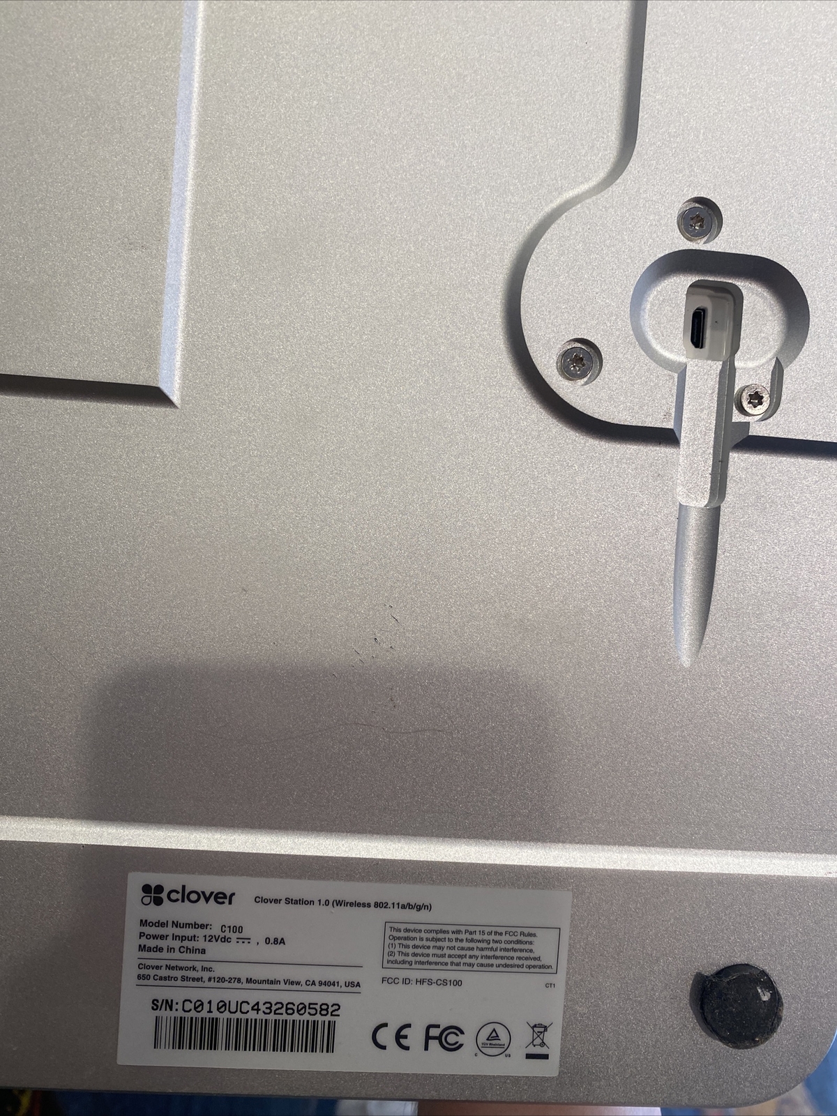 280) Clover 1.0 C100 Point of Sale Station POS System & P100 Printer ...