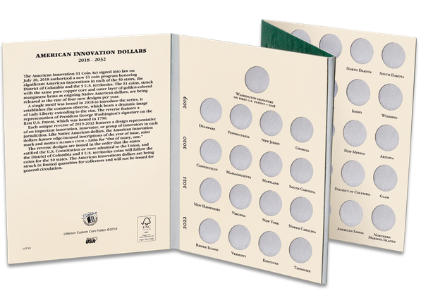 Coin Folder For 2018-2032 US Innovation Dollars Coin Quality LCF50 By ...
