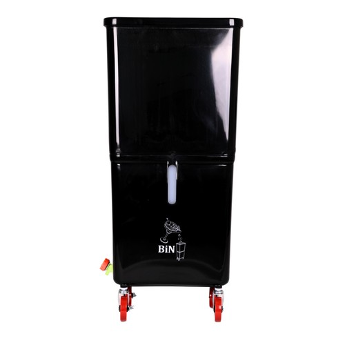 Black Drink Dump Bin w/ Wheels – Dual Compartment Liquid & Trash ...