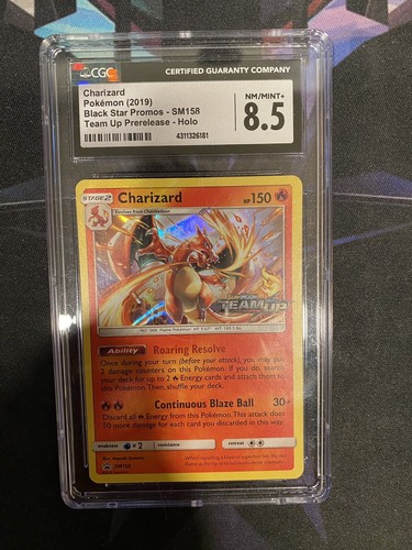 Charizard SM158 Pokemon Team Up Prerelease Black Star Promo CGC 8.5 | eBay