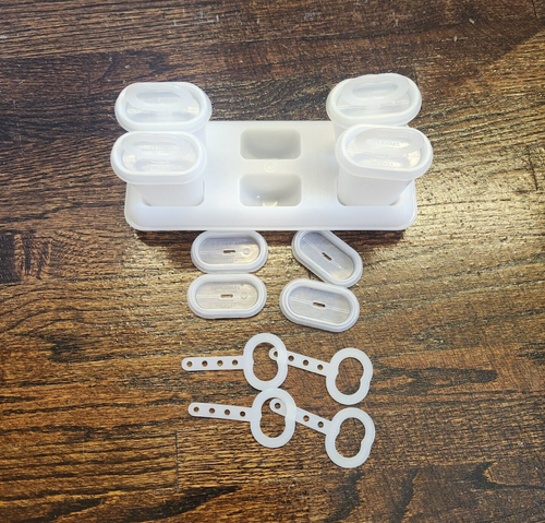 Vintage Tupperware Ice Tups Popsicle Molds Set #481 Tray 4 Cups 8 ...