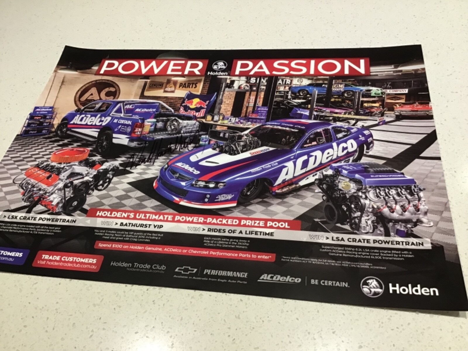 AC DELCO RACING CHAMPION SIGNED POSTER, DRAG DRIFT STREET MACHINE ...