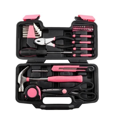 Tool Kit 39 Piece Household Hand Tool Set Measure Claw Hammer w/ Carry ...
