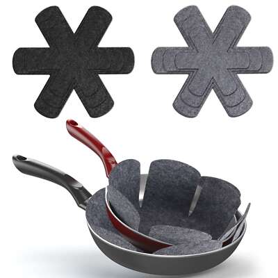 12pcs Pan Pot Protectors Prevent Scratching Stick Pads 3 Sizes Dividers ...