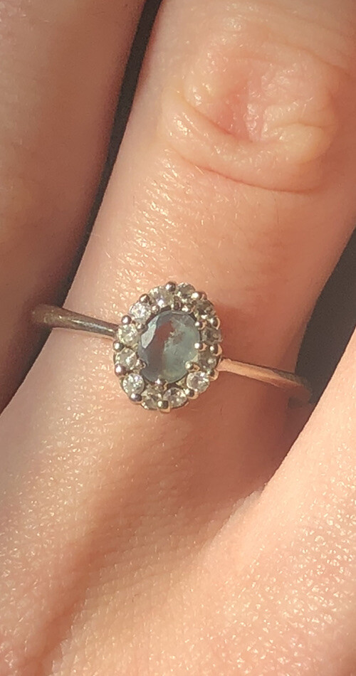 Authentic Alexandrite Ring/Engagement Ring/Promise Ring - w/ Diamond ...