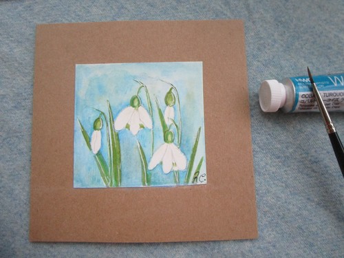 Hand painted Christmas Card of Snowdrop Original | eBay UK