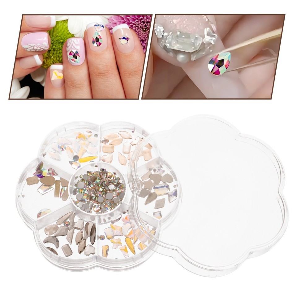 1 Box Rhinestone Nail Art Charms Nail Gems Women Manicure Jewelries ...
