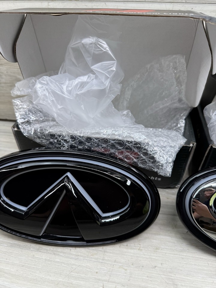 FOR 2018+ Q50 BLACK Led Emblem Background white led BRAND NEW BLACK ...