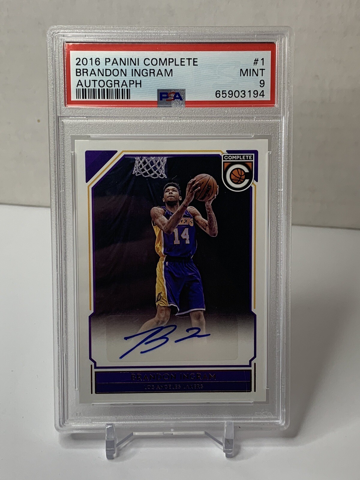 2016-17 Panini Complete Brandon Ingram Autographs Rookie Auto PSA 9 RC ...