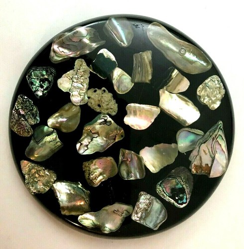 ABALONE / LUCITE SEA SHELL ROUND TRIVET / HOT PLATE | eBay