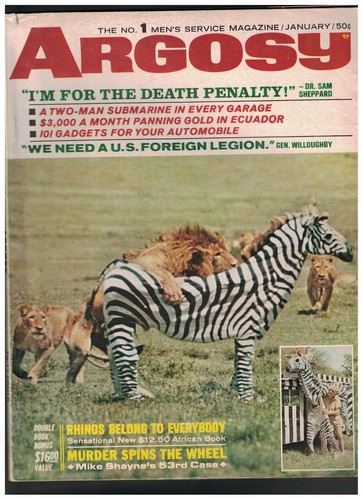 Argosy Magazine January 1966 Brett Halliday Cap Streeter Dr Sam ...