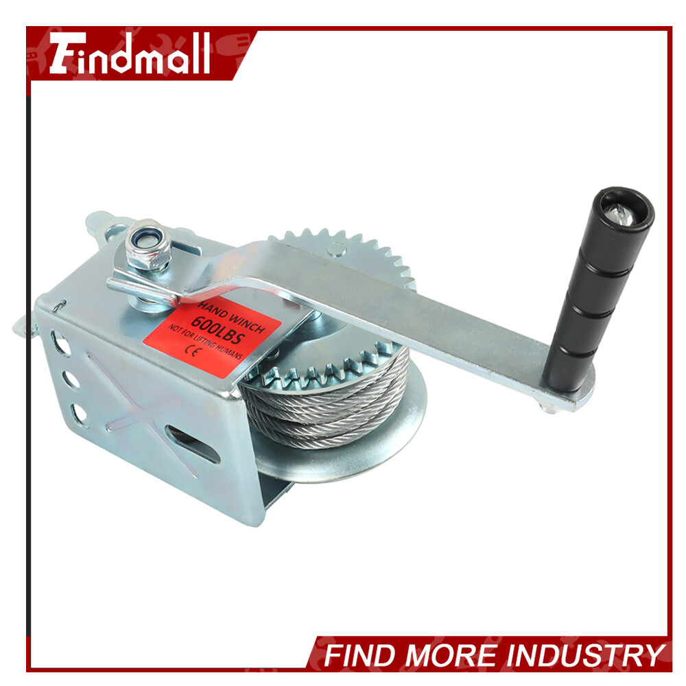 Findmall 600lbs Hand Winch Heavy Duty Steel Cable Crank Gear For Boat ...
