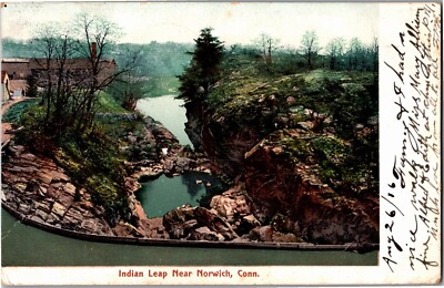 Indian Leap Near Norwich CT c1906 Undivided Back Vintage Postcard V21 ...