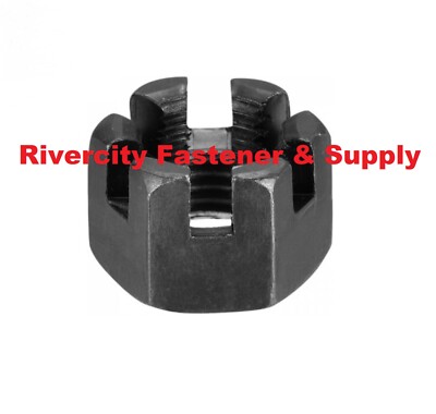 (10) 3/4-10 Slotted Hex Castle Nuts Grade 8 Lock Nut 3/4x10 Black Nut ...