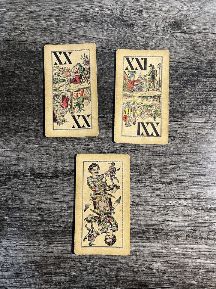 c.1885 Austrian Tarock Old Tarot Deck 50/54 Cards Josef Glanz Vienna ...