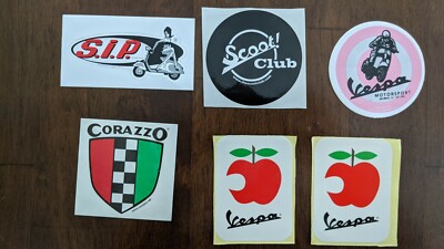 VESPA & SCOOTER STICKER SET - Lot of 6 - FREE SHIPPING! - Rally Reggae ...