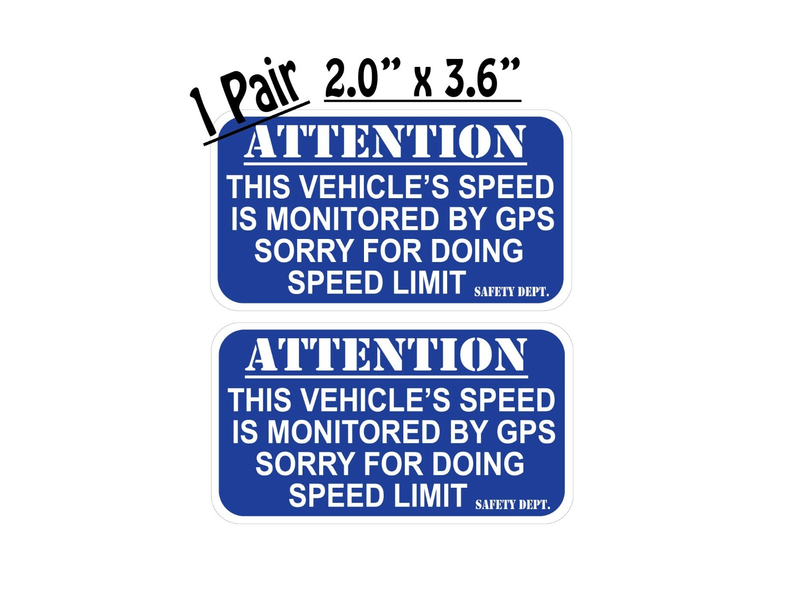 Vehicle Speed Monitored By GPS Speed Limit Decal Sticker 2x3.5 Pair (2 ...
