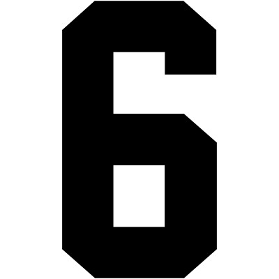 Varsity Number 6 Decal Sticker Vinyl Window College Athletic Letters ...