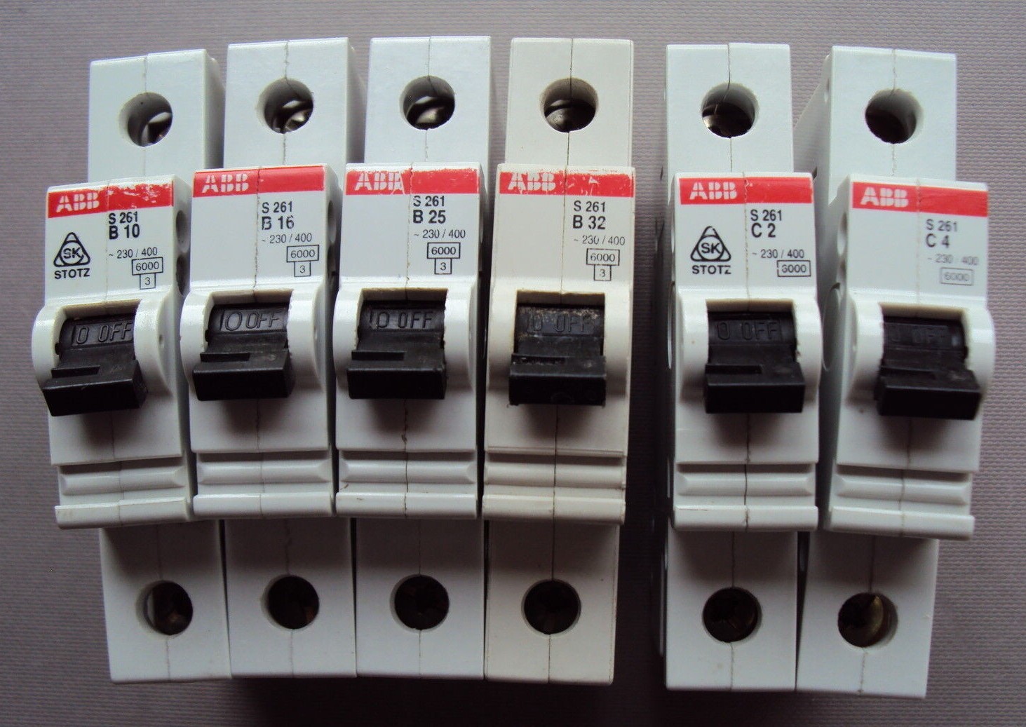 ABB S 261 TYPE B C SP MCB S261 6000 2A C2 6A B6 20A B20 32A B32 40A B40 ...