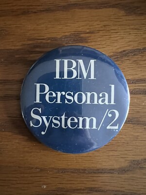 Vintage Computer Pin IBM Personal System/2 Badge 3" PS2 Button PinBack ...