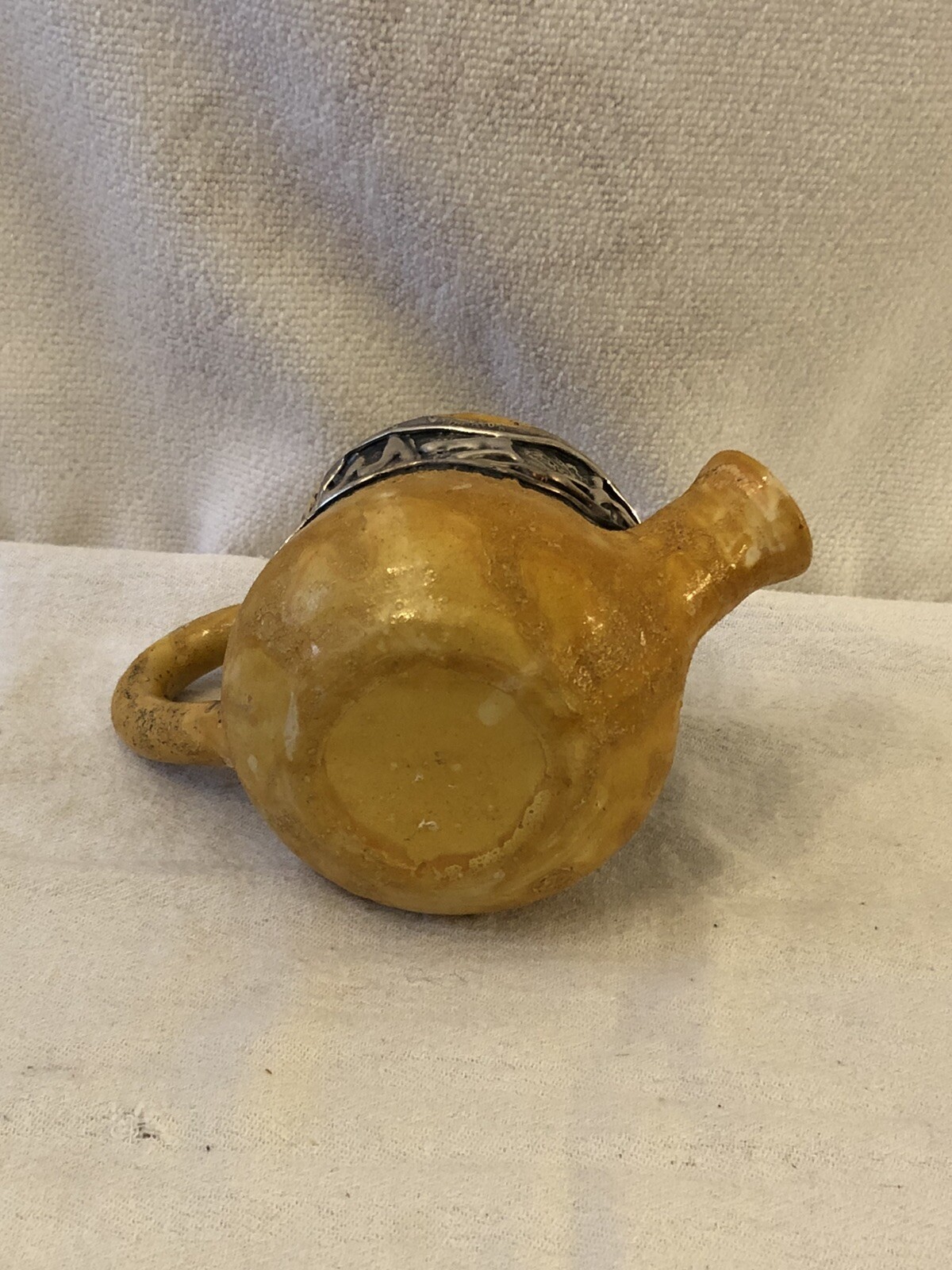 ISRAEL CERAMIC ART POTTERY WATERING POT ~ STERLING SILVER ~DOMAR ...