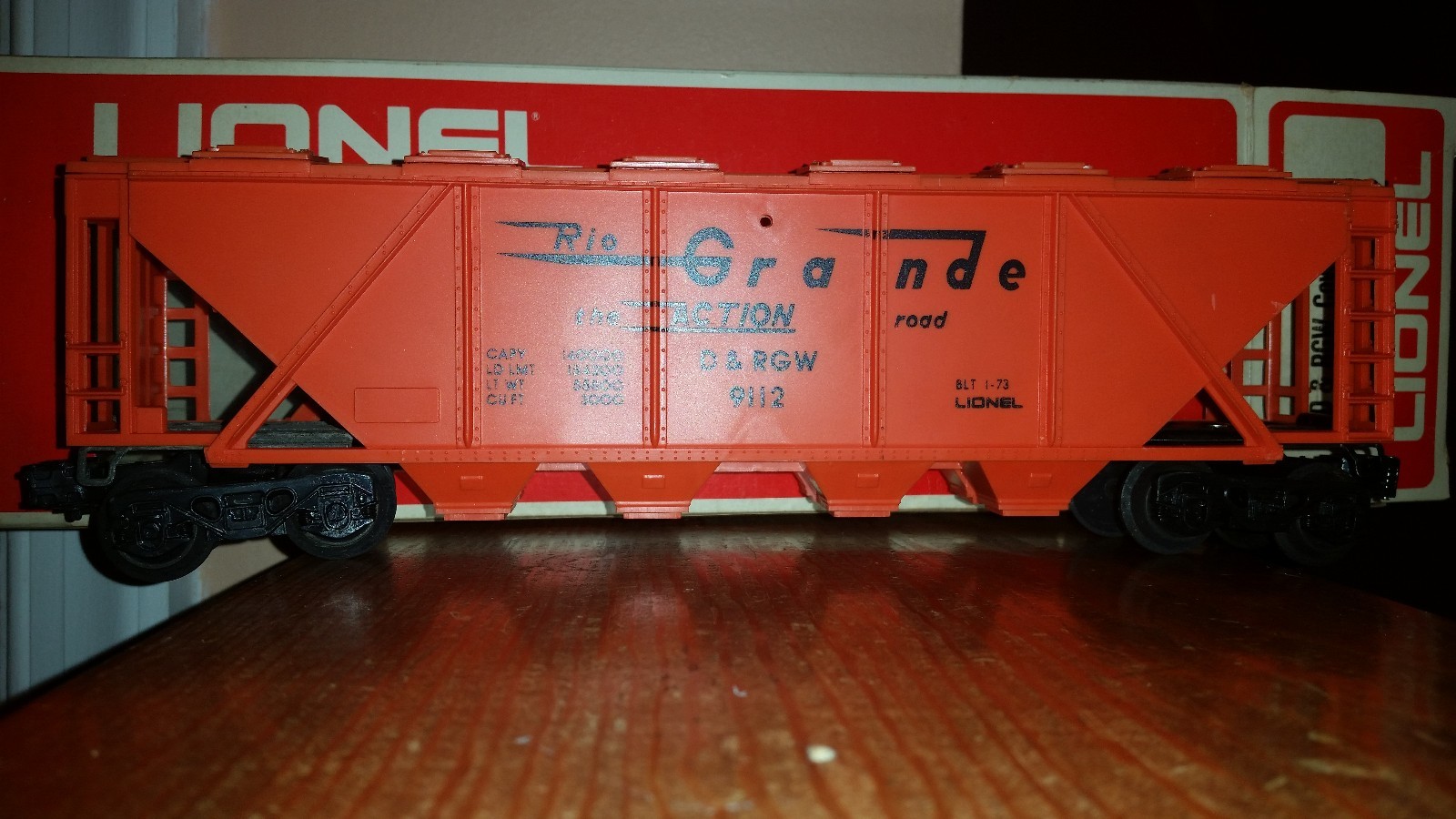 Lionel Denver & Rio Grande Western Covered Long Hopper Car, # 6-9112 0/ ...