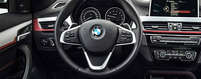 BMW Brand OEM F48 X1 2016+ Brushed Aluminum With Red Accent Interior ...