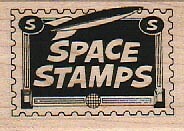 Space Stamps 1 1/2 x 2" Rubber Stamp, Mixed Media Stamp, Space Stamp ...