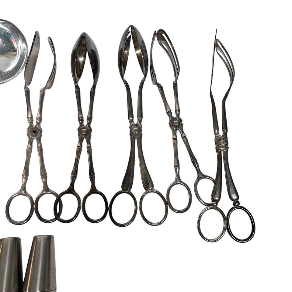 Vintage Silver Plated Italy China Scissor Spoon Fork Salad Server ...