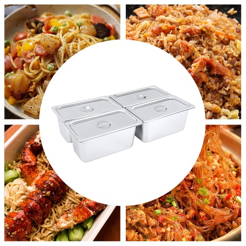 4 Pack 6" Deep Stainless Steel Steam Table Pans Hotel Food Prep Pan ...