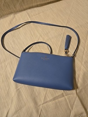 Kate spade new york leather ivy street amy crossbody in Cornflower Blue ...