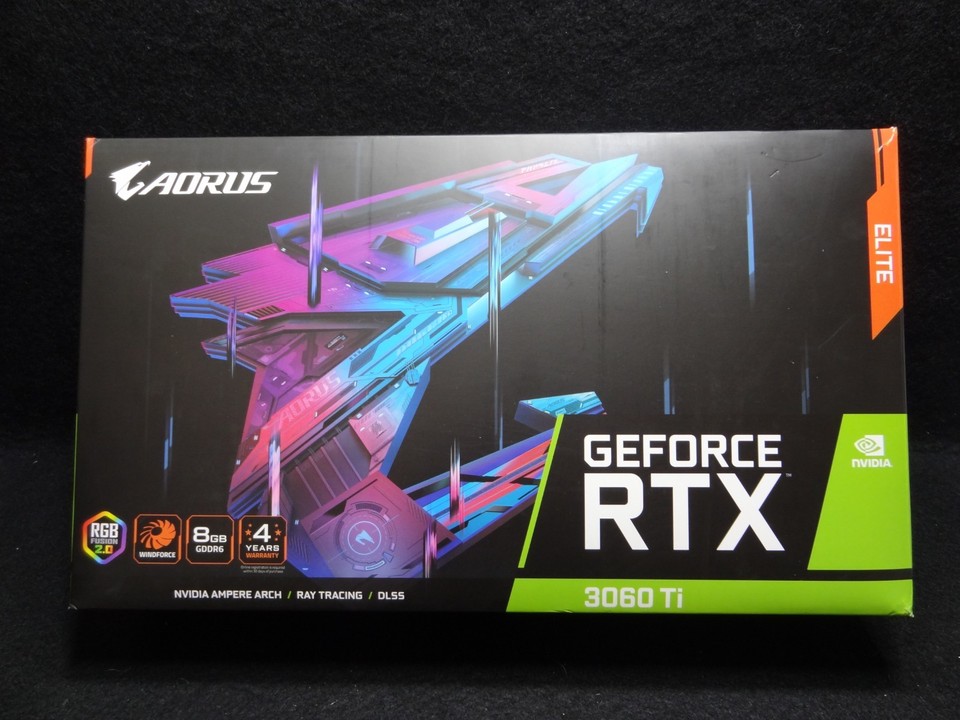 Nvidia RTX 3060 Ti 8gb Aorus Elite RGB 2.0 Graphics Card GPU w ...