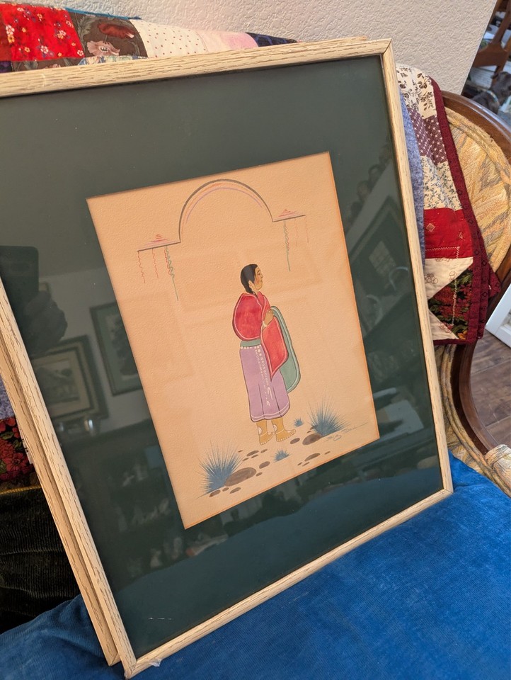 WOODY BIG BOW ORIGINAL 1940S PAINTING CUSTOM FRAMED GOACHE ON PAPER ...