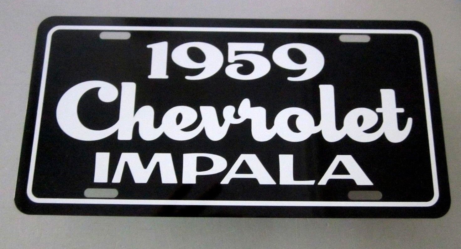1959 Chevrolet IMPALA license plate car tag 59 Chevy 348 tri power ...