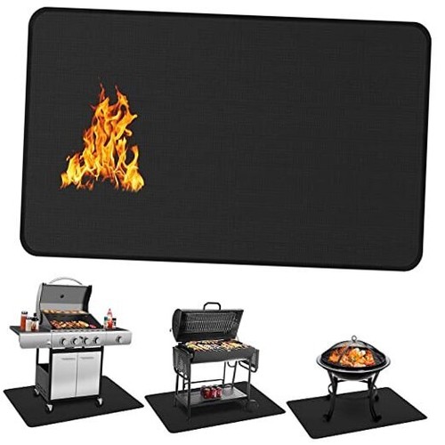 60 x 40 inch Under Grill Mats for Outdoor Grill, Double-Sided Fireproof ...