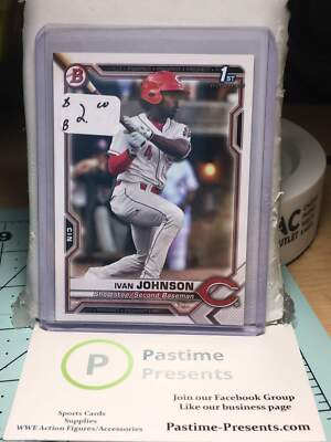 2021 Bowman Chrome #BCP-149 Ivan Johnson 1st Bowman Chrome Cincinnati ...