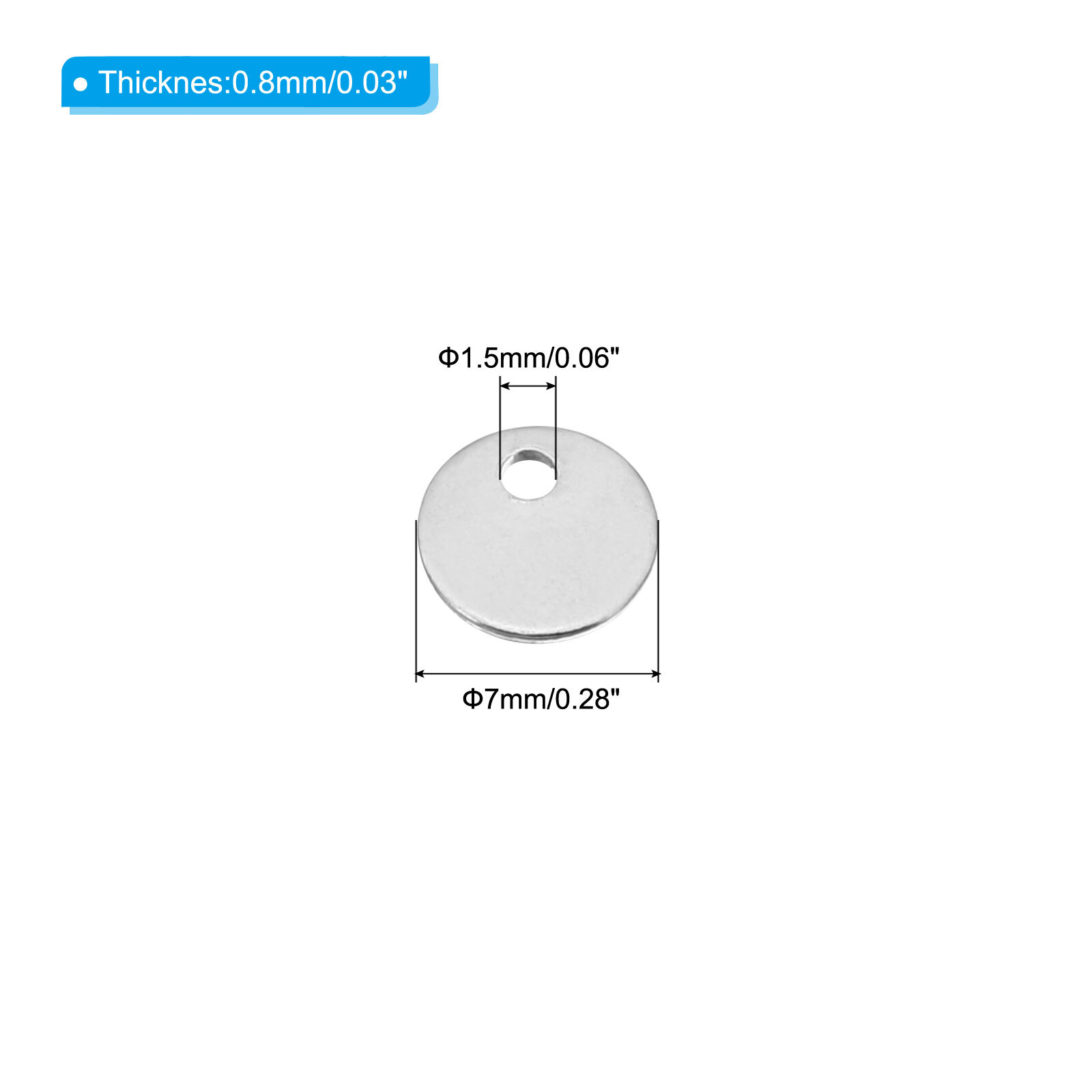 7mm Steel Disc, 100pcs Round Metal Stamping Blanks Tags Circle, Silvery ...