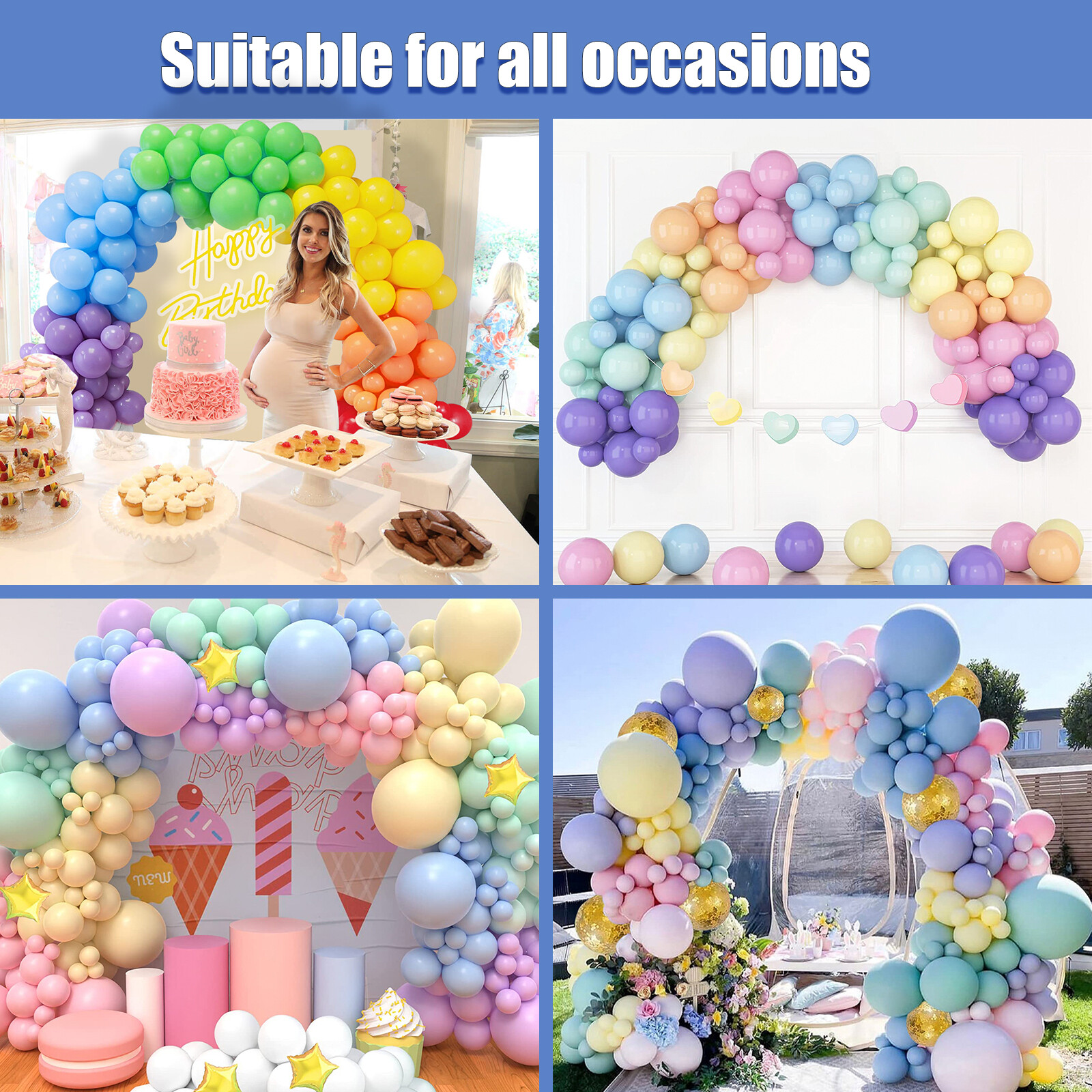 Balloon Arch Kit 10 Ft Adjustable Stand Poles with Base Fibre Support ...