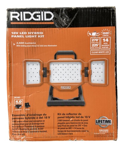 USED - RIDGID 18V Hybrid Panel Light Kit with 4.0Ah w/ Batterty ...
