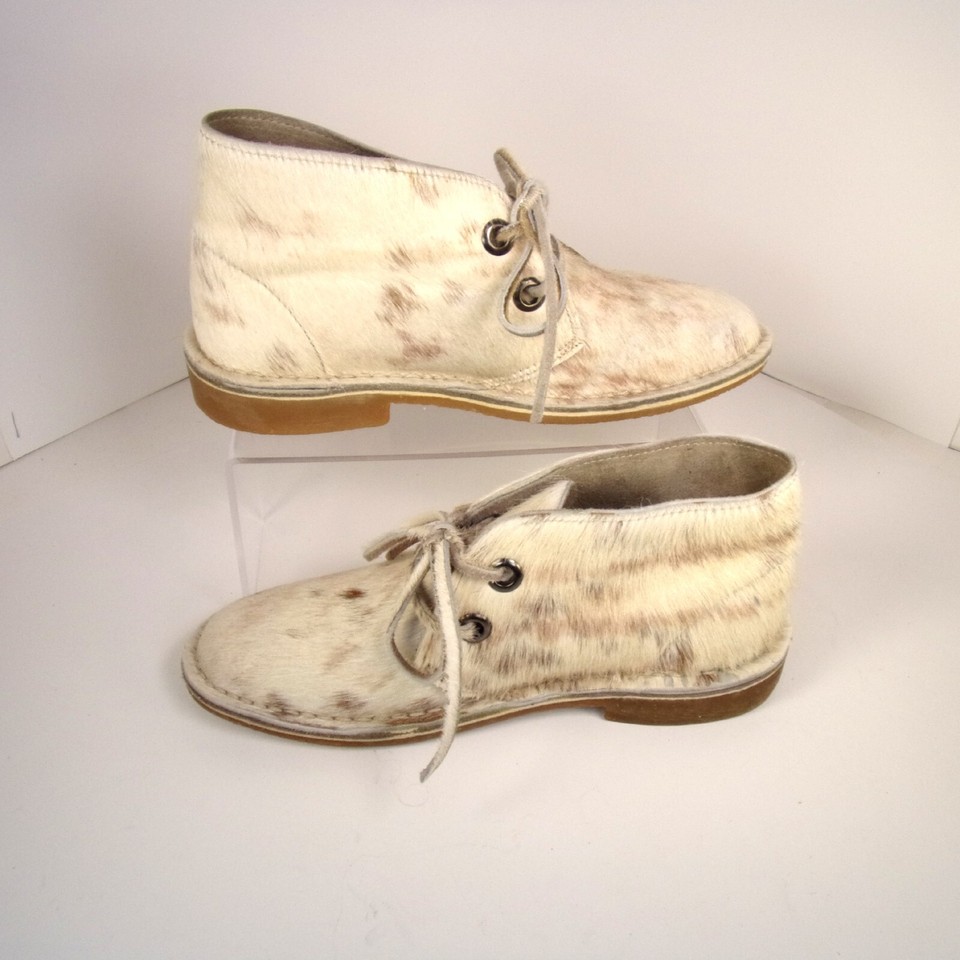 Uwezo Cowhide Hair On Cow Hide Desert Chukka Ankle Boots #5391-052 Wms ...