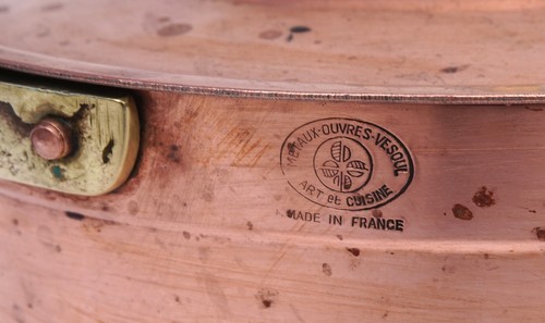 French Cookware Tinned Copper Lidded Cocotte Stew Pot Metaux Ouvres ...